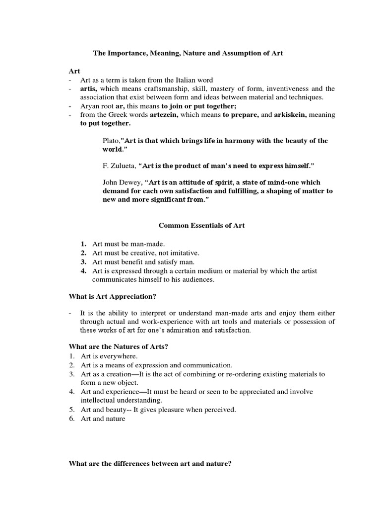 Art Appreciation Final | PDF | Paintings | Image