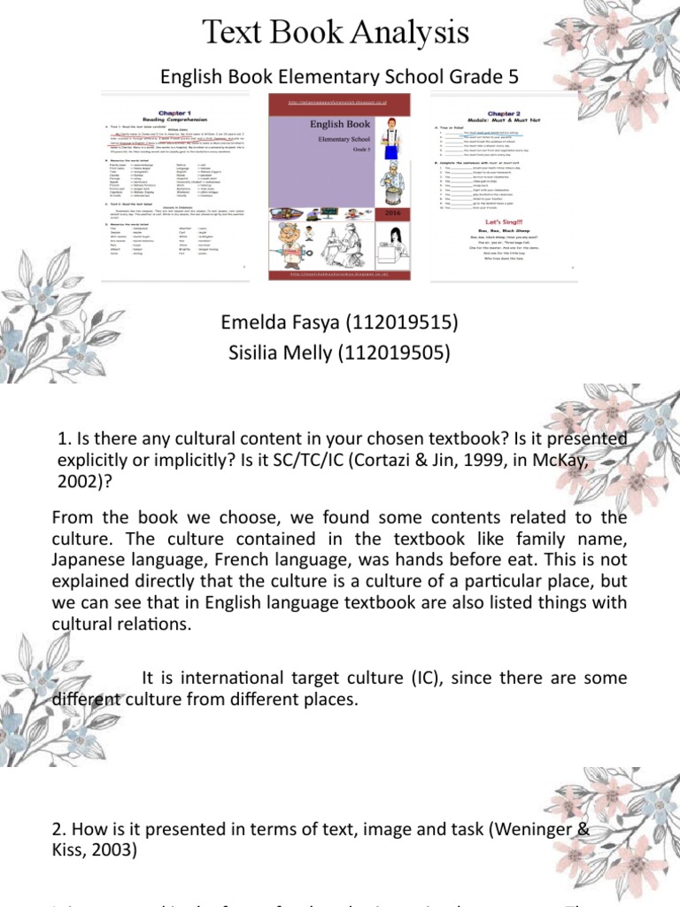 Text Book Analysis: English Book Elementary School Grade 5 | PDF ...