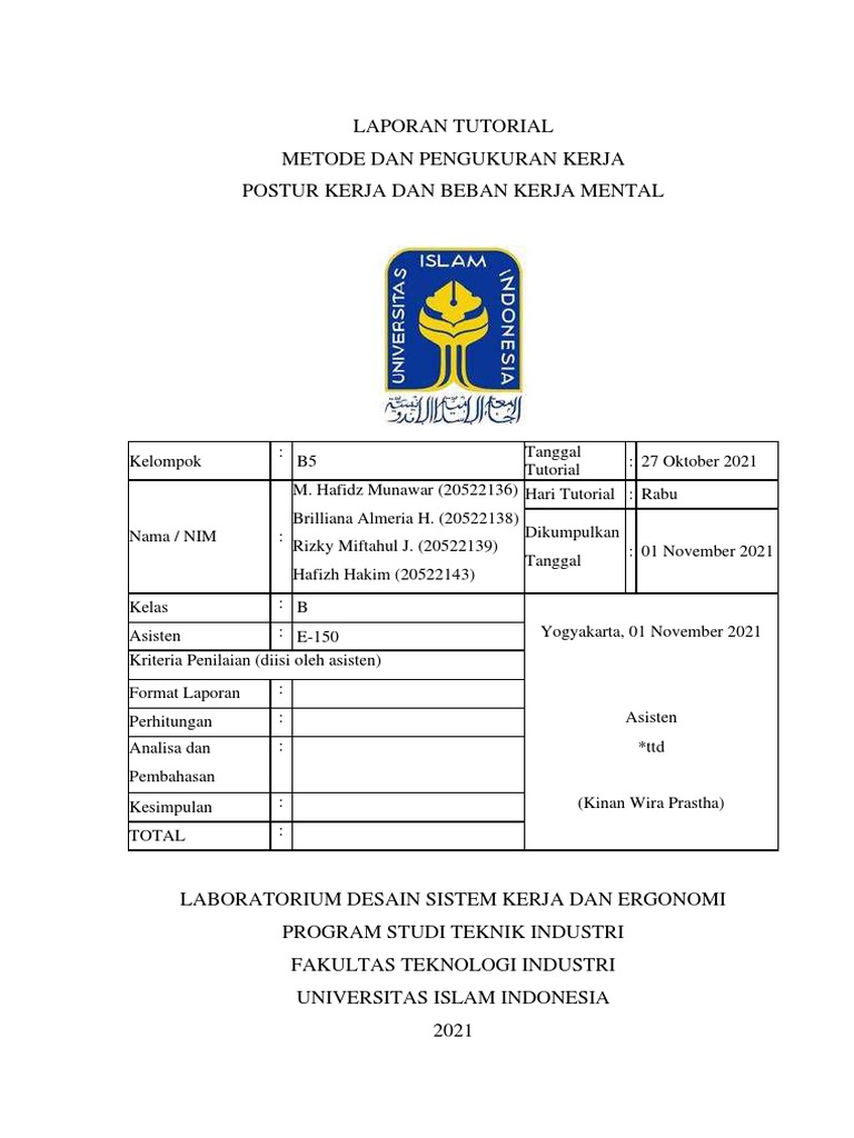 B5 - E-150 - Postur Kerja & BKM | PDF