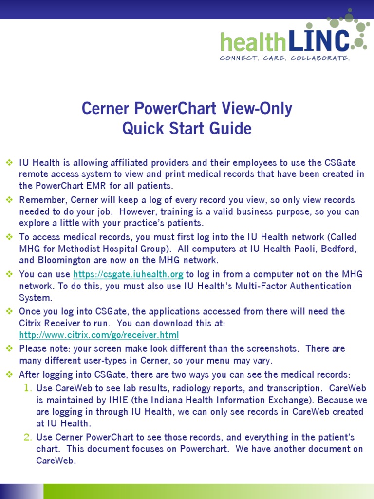 Cerner Iu-Healths-Cerner-Powerchart-View-Only | PDF | Icon (Computing ...