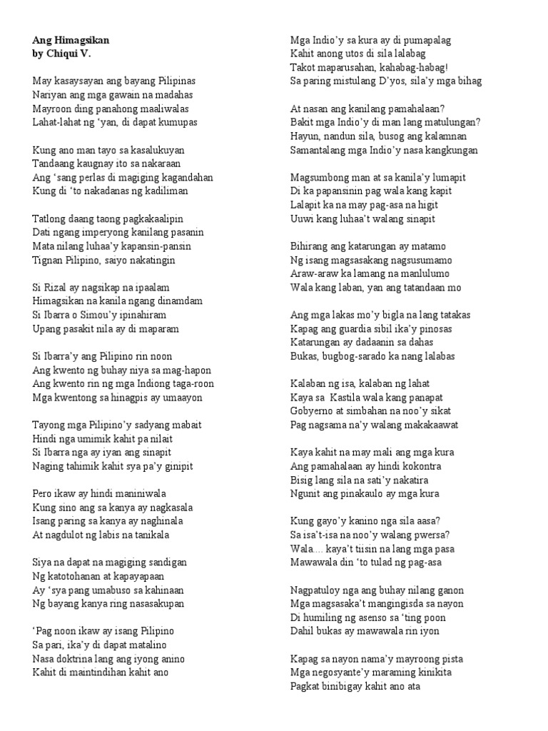 Mga Tula para Sa Sabayang Pagbigkas | PDF