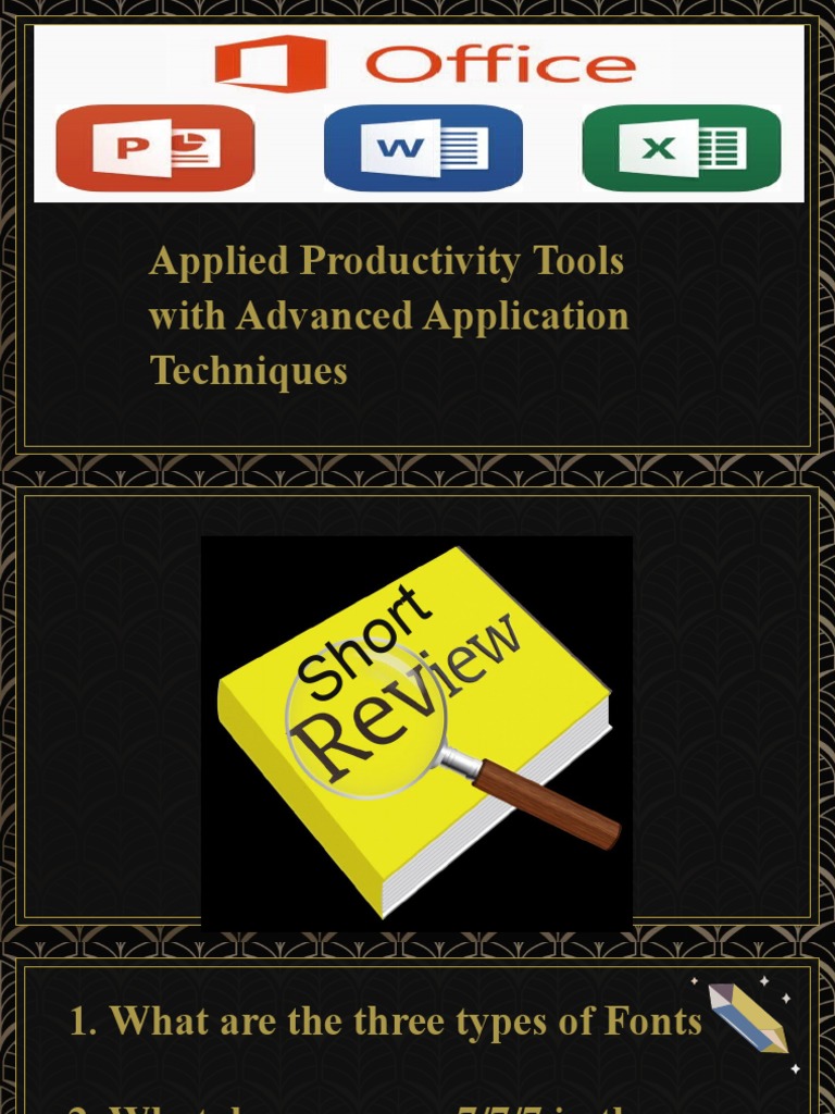 Applied Productivity Tools With Advanced Application Techniques | PDF ...