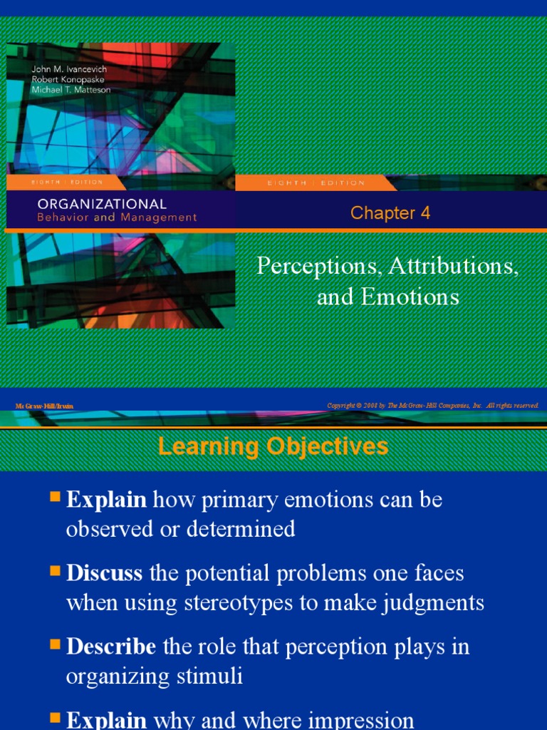 Perceptions, Attributions, and Emotions: Mcgraw-Hill/Irwin | PDF | Emotions | Perception