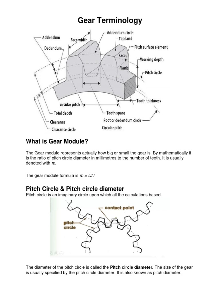 Gear Terminology: What Is Gear Module? | Download Free PDF | Gear | Circle