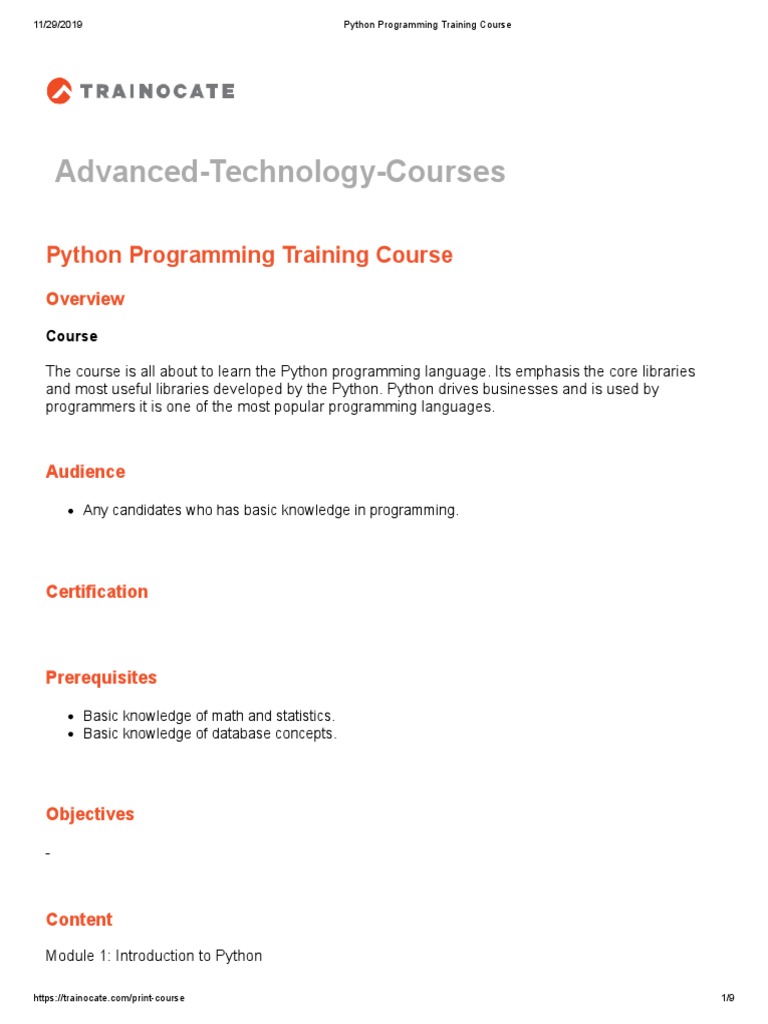 Python Programming Training Course | Download Free PDF | Python (Programming Language) | String ...