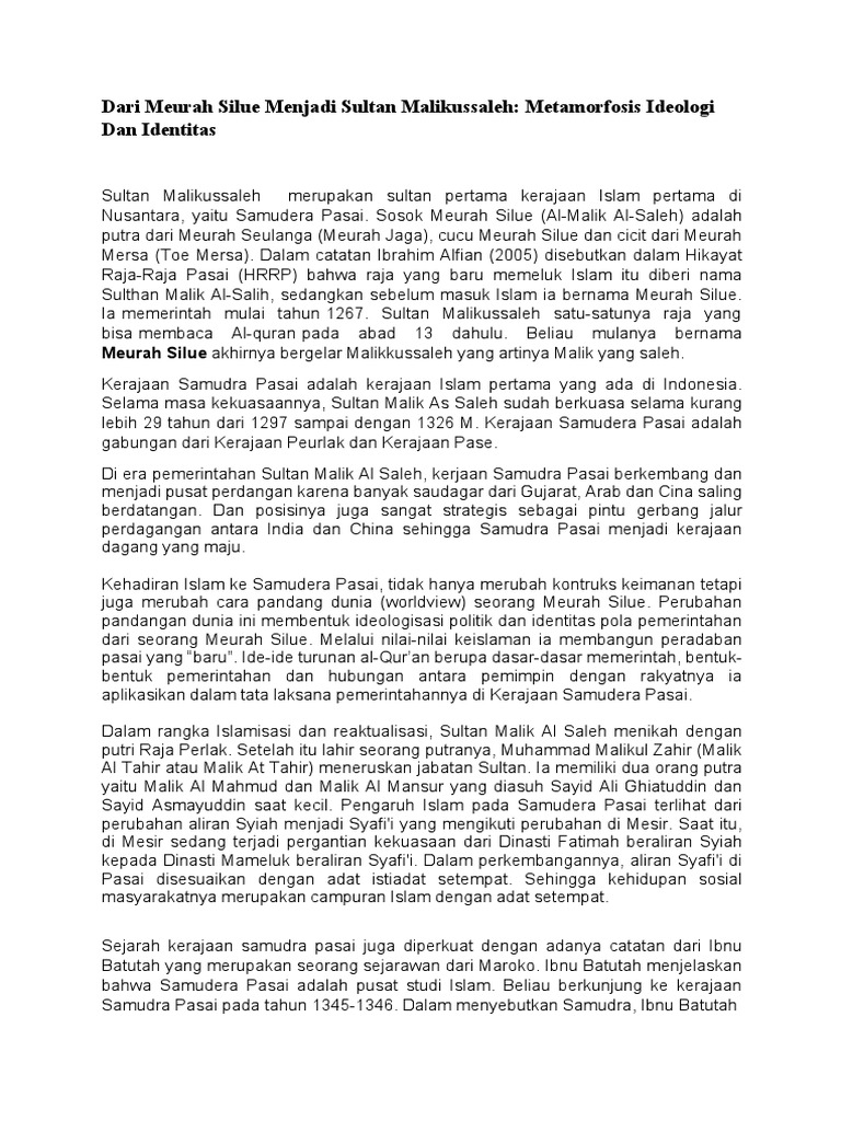 Meurah Silue (Sultan Malikussaleh) | PDF