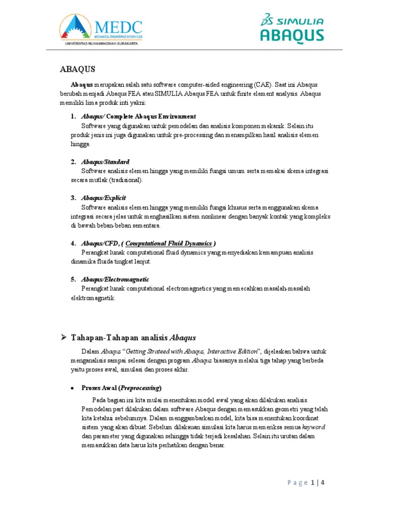 Pelatihan Cae - Abaqus-1 | PDF