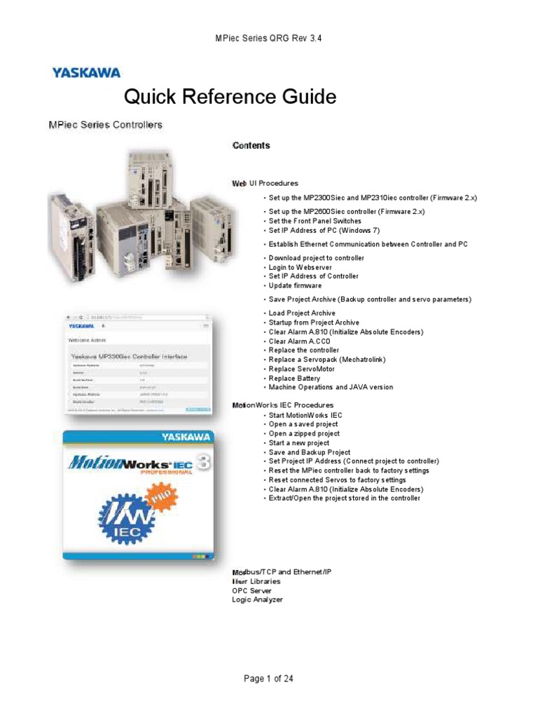 Quick Reference Guide: Mpiec Series Controllers | PDF | Ip Address ...