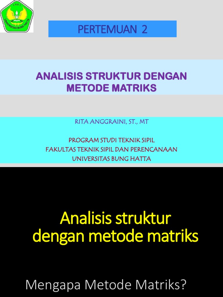 Pertemuan 2 - Analisis Struktur Dengan Metode Matriks | PDF