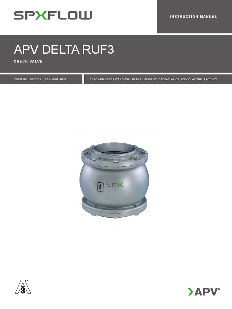 Apv Delta Ruf3: Instruction Manual | PDF | Valve | Construction