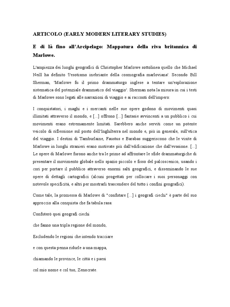 Articolo Di Marlowe | PDF
