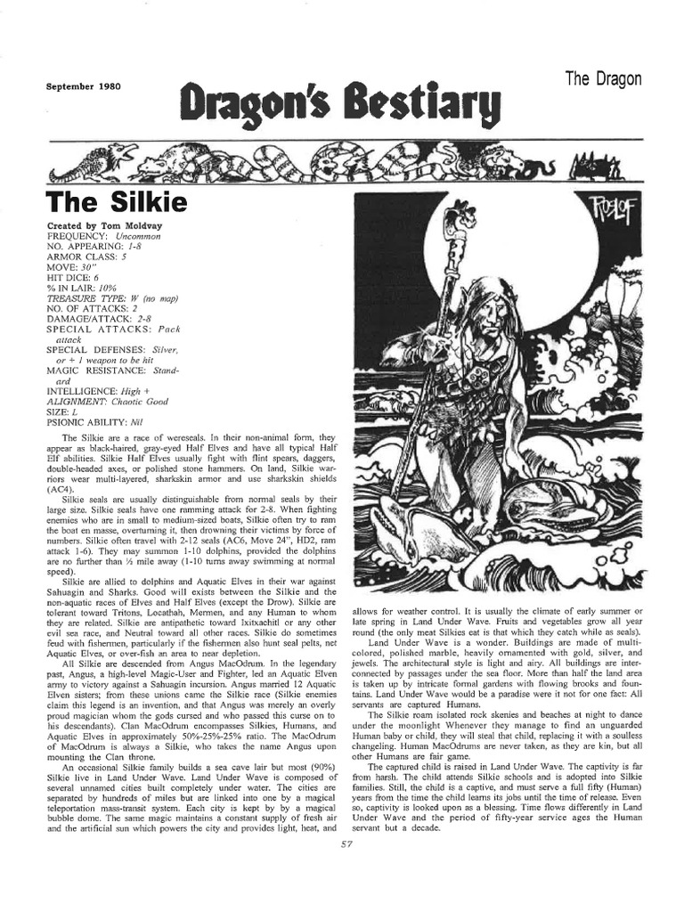 Dragon #41 - The Dragon's Bestiary | PDF | Elf (Dungeons & Dragons)