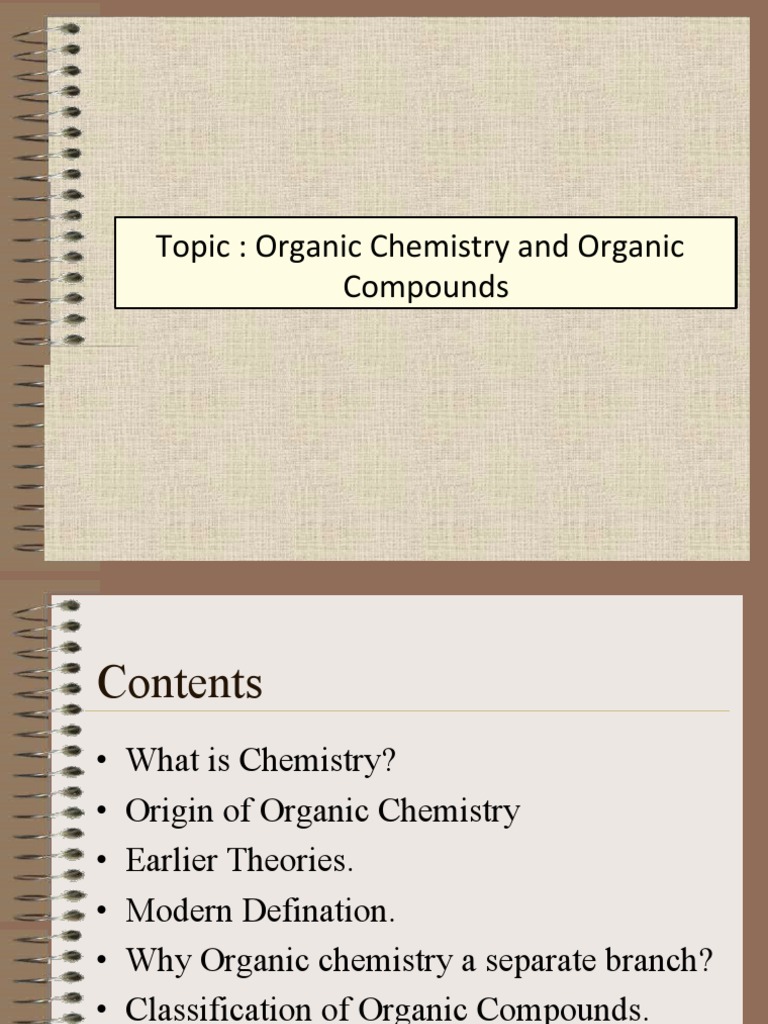 Topic: Organic Chemistry and Organic Compounds | PDF | Organic ...