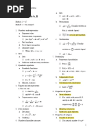 Algebraic Formula Sheet | PDF | Mathematics | Algebra