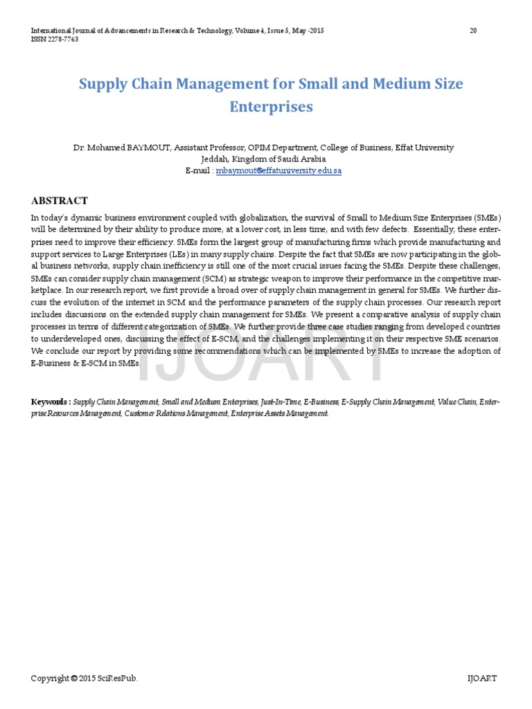 2015-Supply Chain Management | PDF | Supply Chain Management | Supply Chain