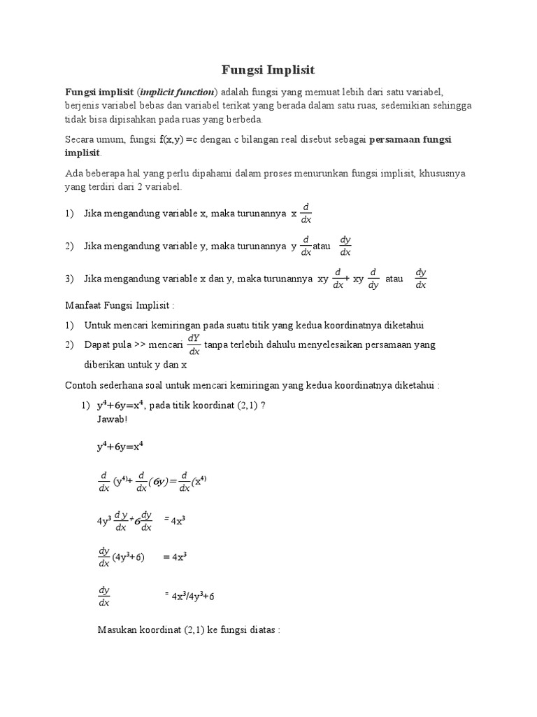 Fungsi Implisit | PDF