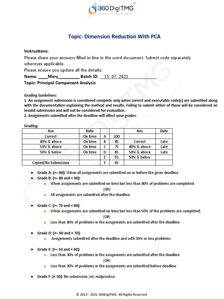 PCA Problem Statement | PDF | Principal Component Analysis | Cluster Analysis