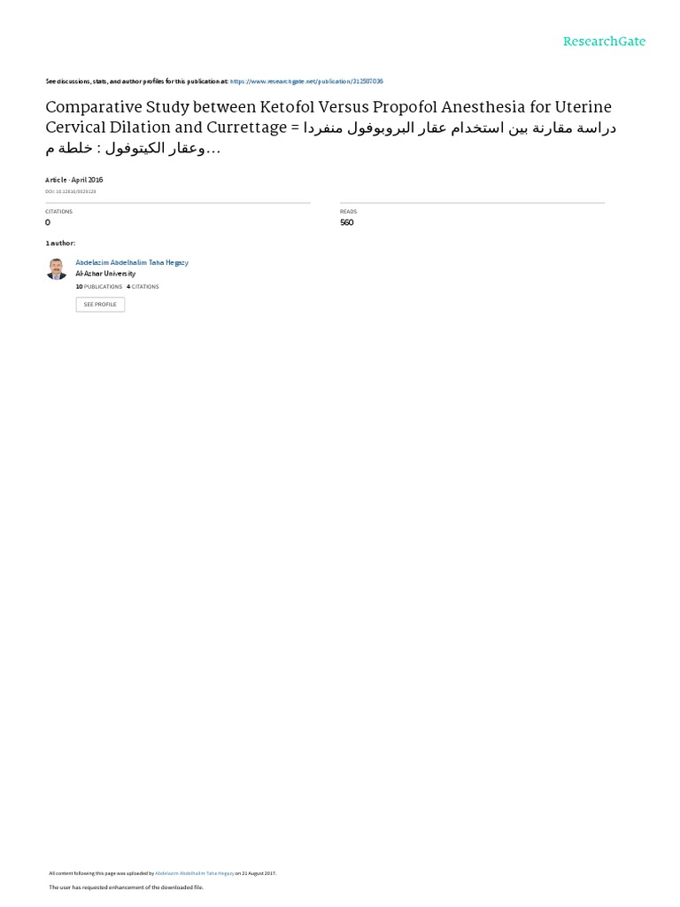 Ketofol | PDF | Anesthesia | Blood Pressure