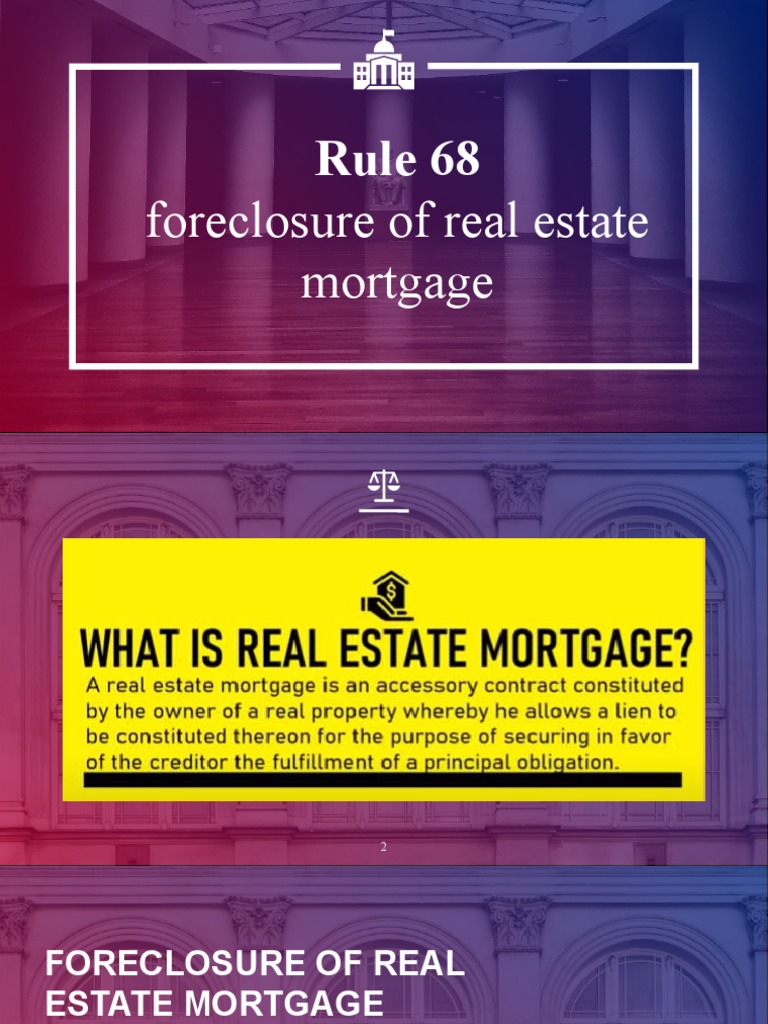 Rule 68: Foreclosure of Real Estate Mortgage | PDF | Mortgage Law ...