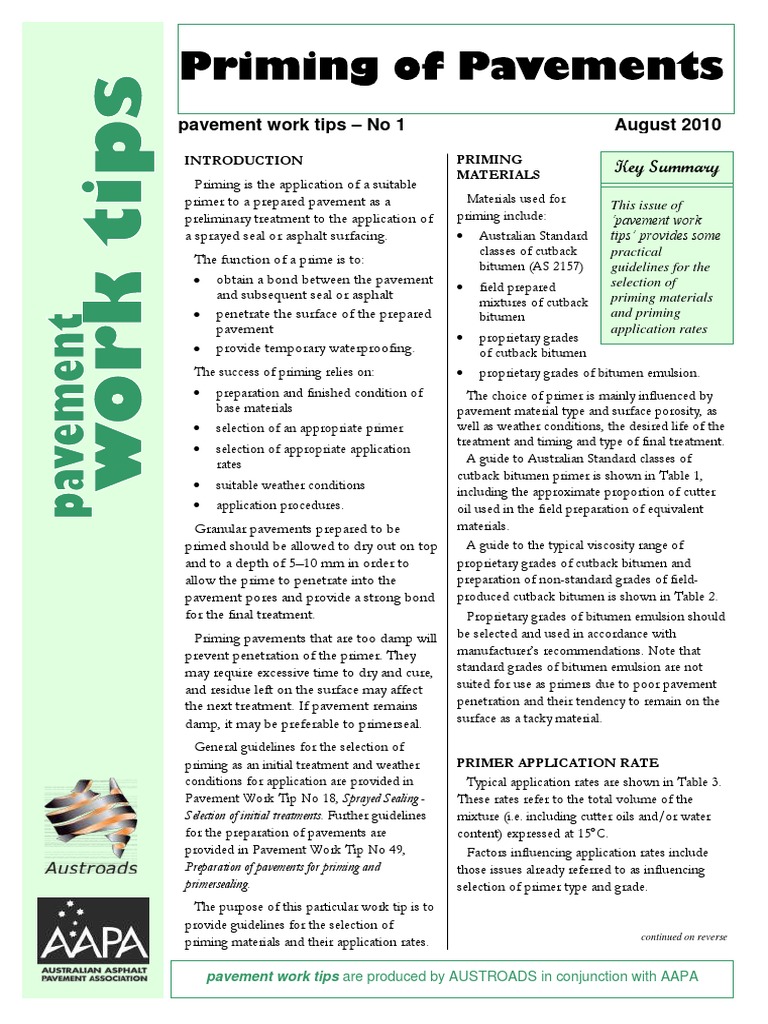 Guidelines for Road Priming Techniques | PDF | Asphalt | Road Surface