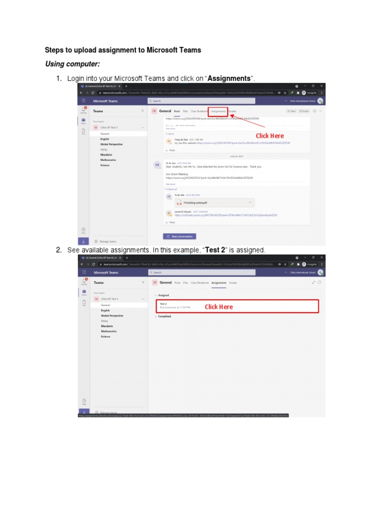 Uploading Assignments on Microsoft Teams | PDF | Computing | Computer ...