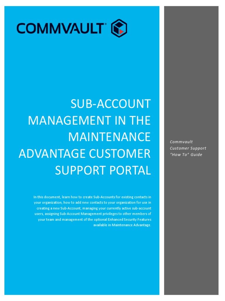 Maintenance Advantage Sub Account Management Guide 2019 04 26 | Download Free PDF | Icon ...