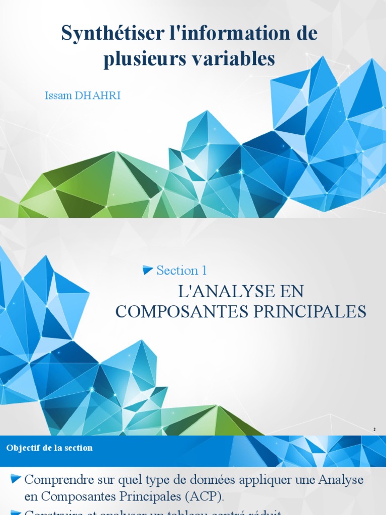Guide pratique de l'ACP | PDF | Analyse en composantes principales ...
