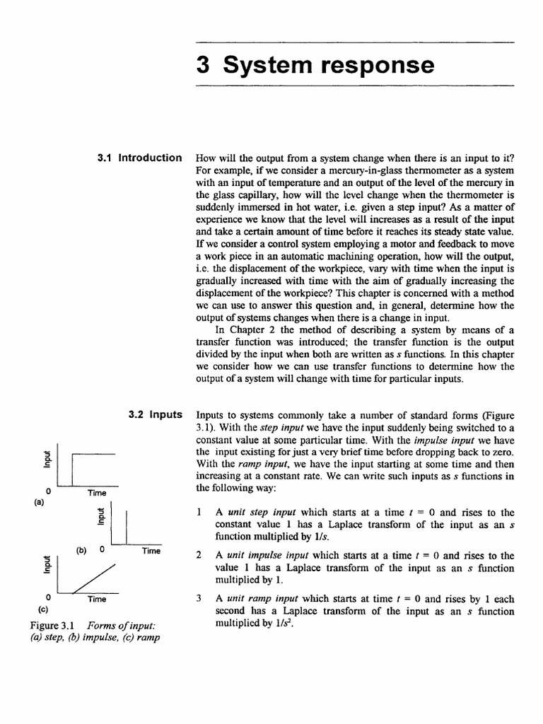 3 System Response: Step Input Impulse Input Ramp Input | PDF | Damping ...