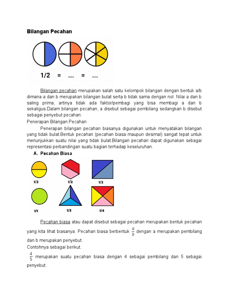 Bilangan Pecahan | PDF