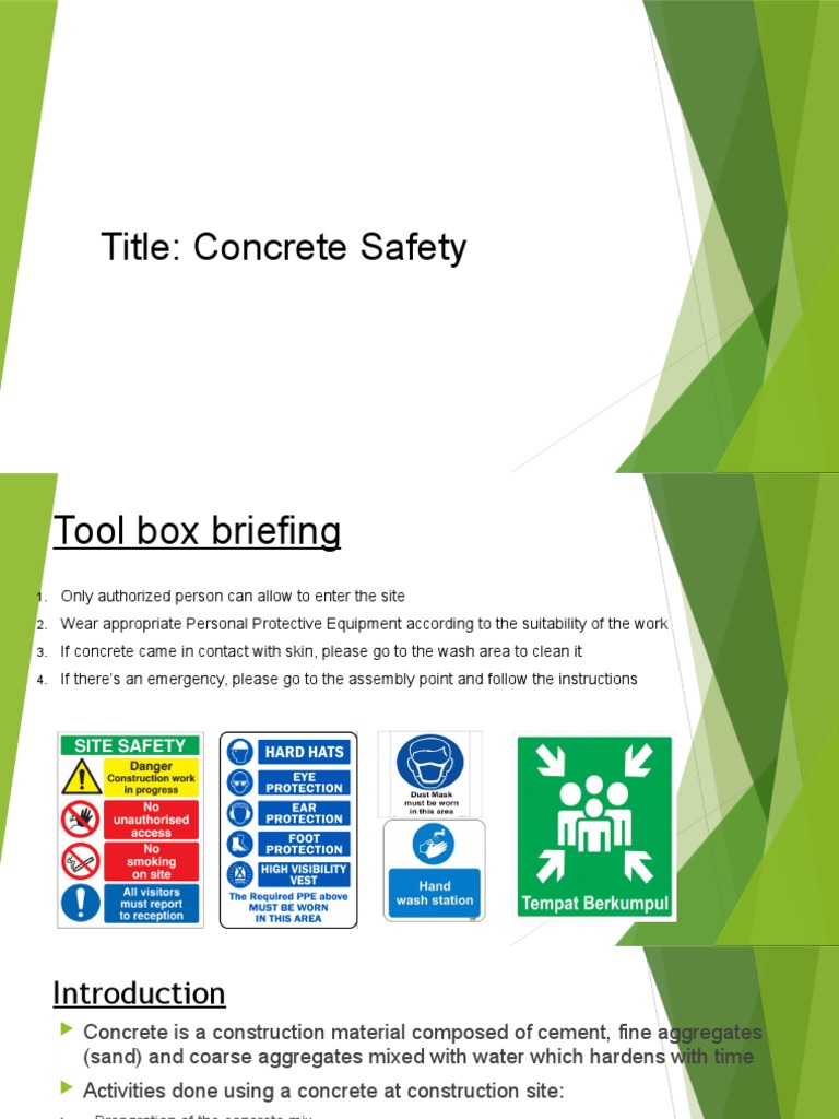 Title: Concrete Safety | PDF | Concrete | Personal Protective Equipment
