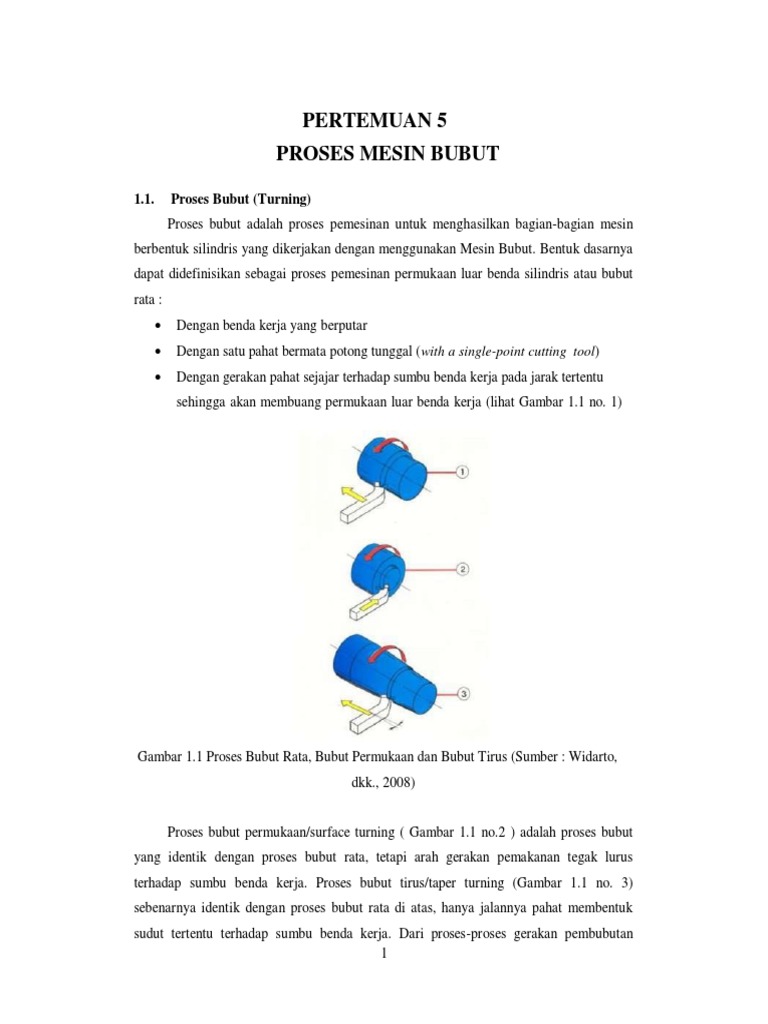 Pertemuan 5 - Proses Mesin Bubut | PDF