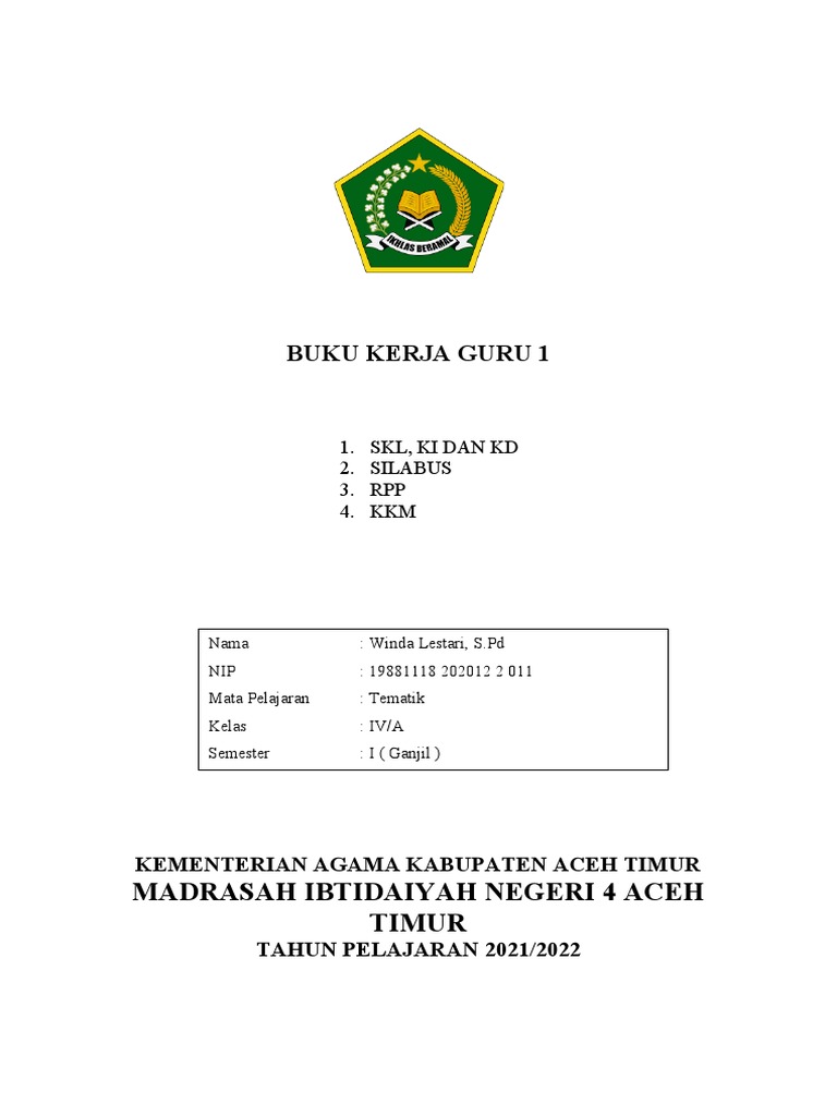 Cover Buku Kerja Guru | PDF