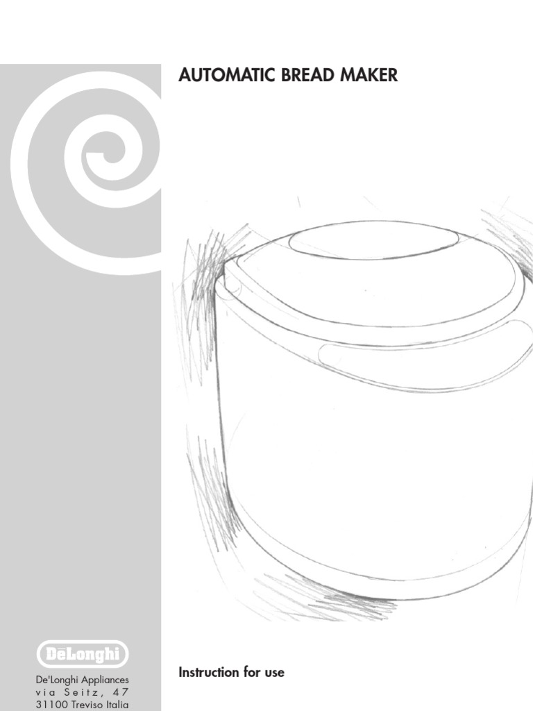 Breadmaker Delonghi | PDF | Teaspoon | Breads