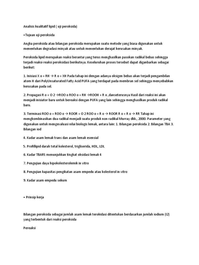 Uji Peroksida | PDF