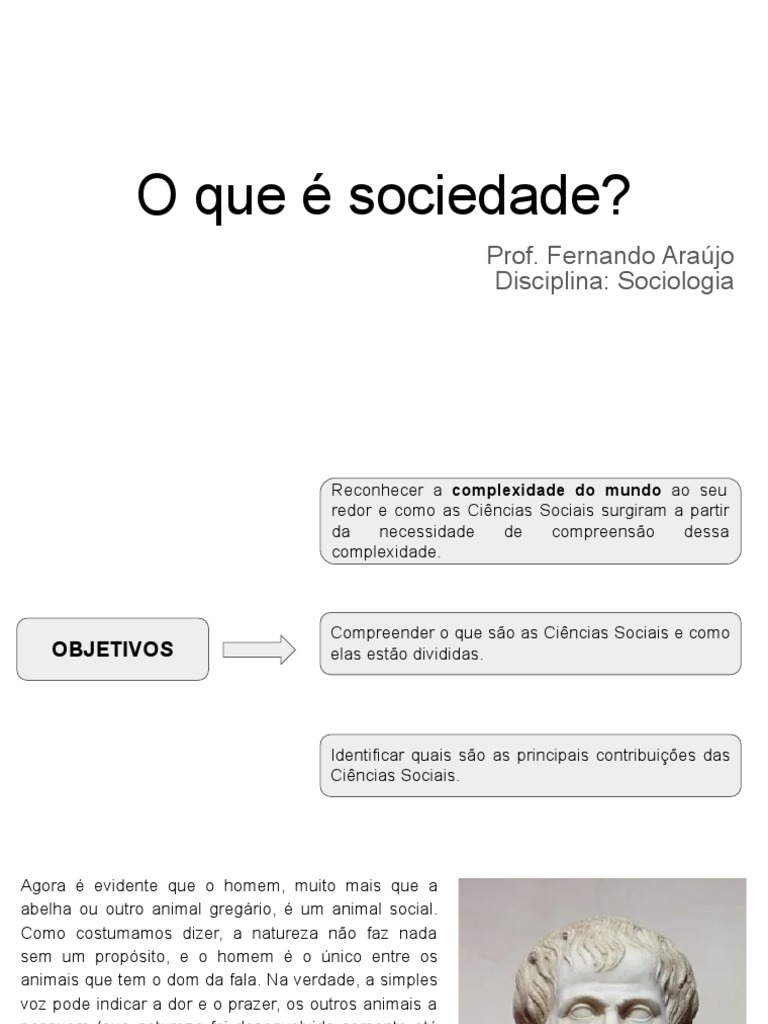 CS - Tema 02 - O Que É Sociedade | PDF | Sociologia | Sociedade