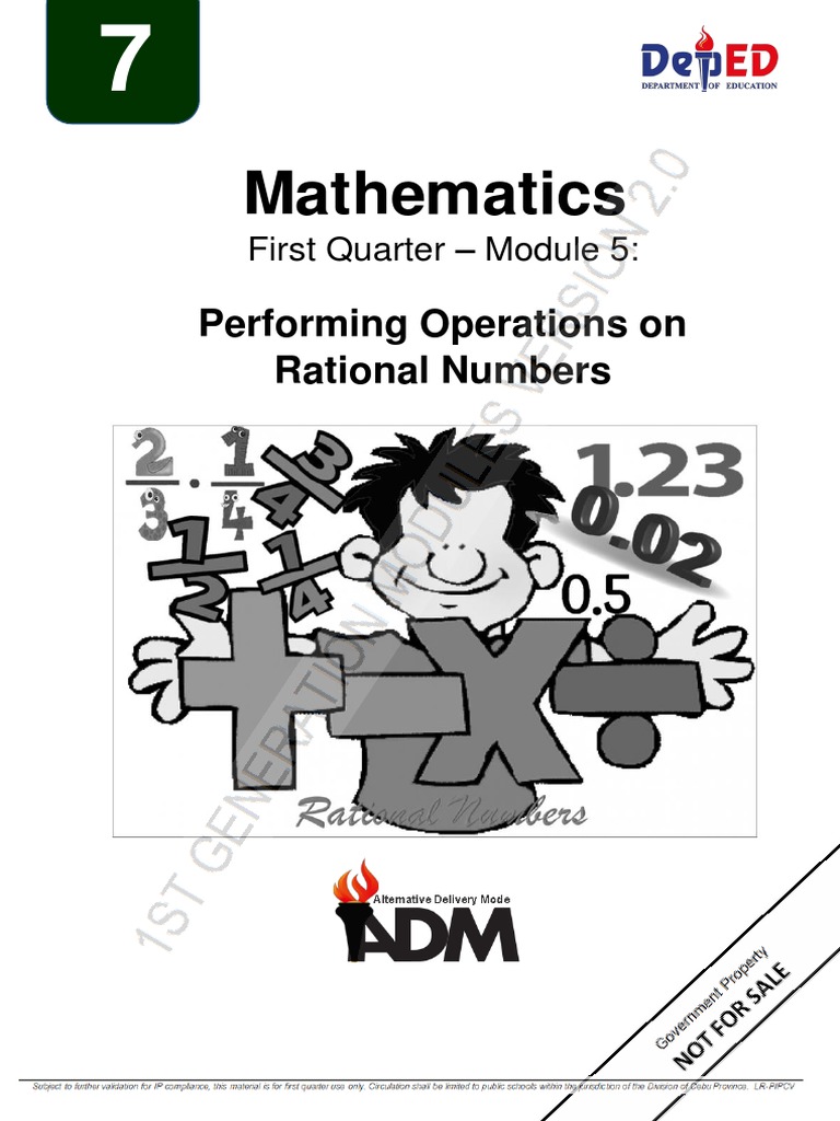 Mathematics: Performing Operations On Rational Numbers | PDF | Division ...