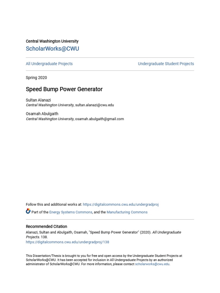 Speed Bump Power Generator Grand | Download Free PDF | Gear | Power ...