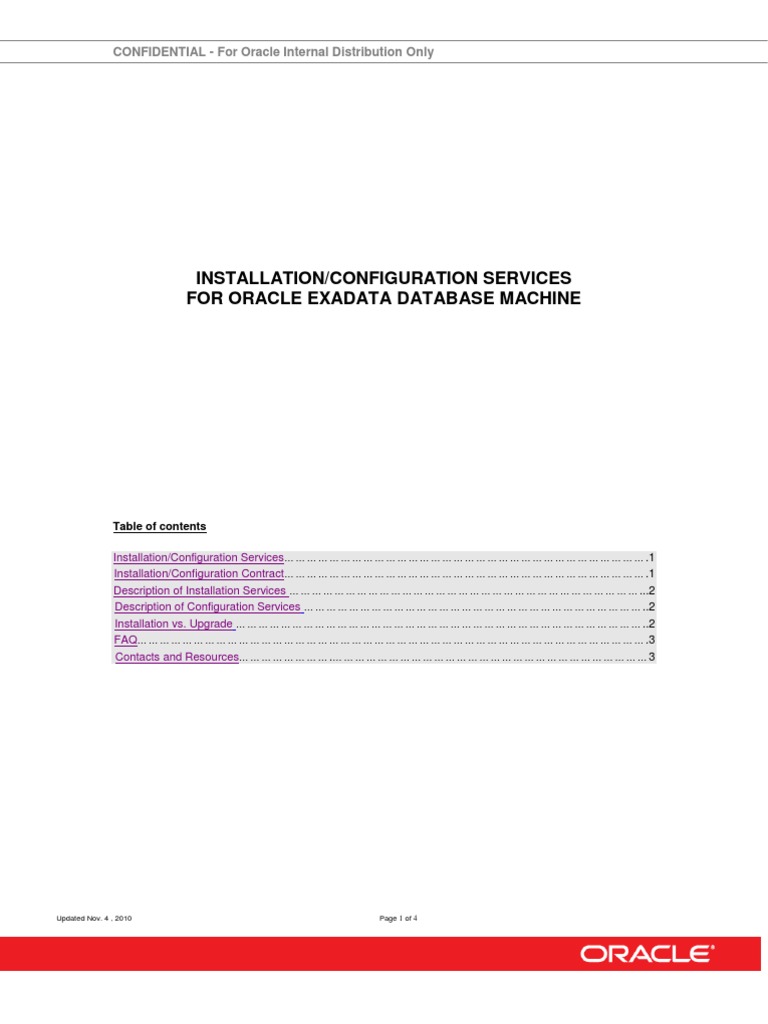 Exadata Install&Config | PDF | Oracle Database | Databases