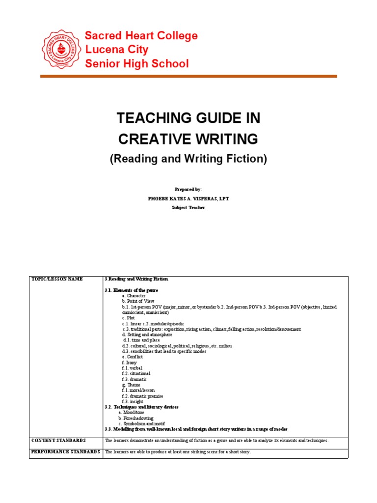 Creative Writing: Fiction Elements Guide | PDF | Narration | Genre