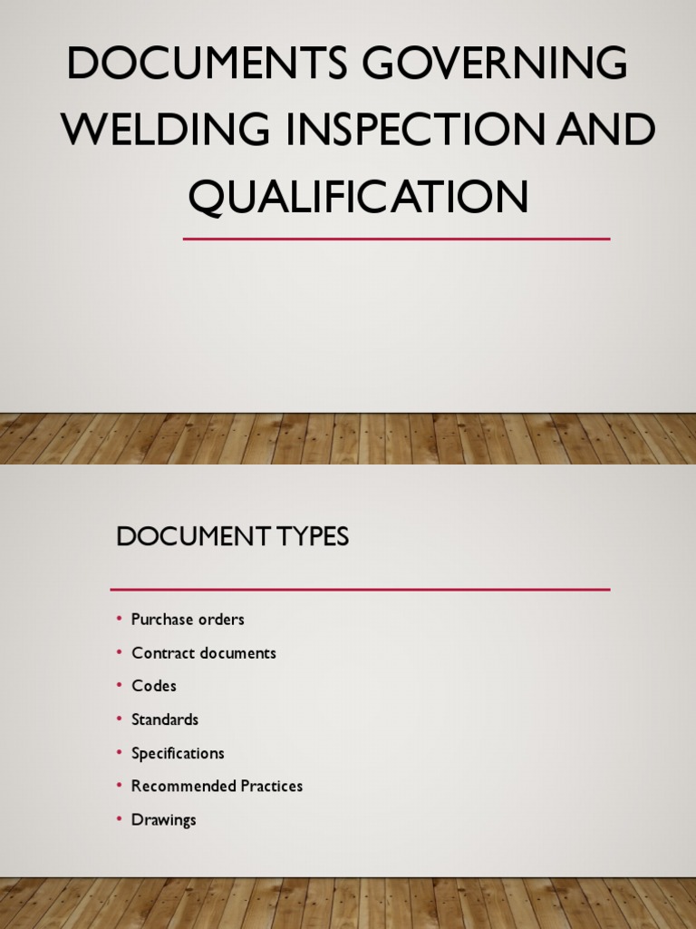 Document Governing Amp Welding Inspection | PDF | Home & Garden | Computers