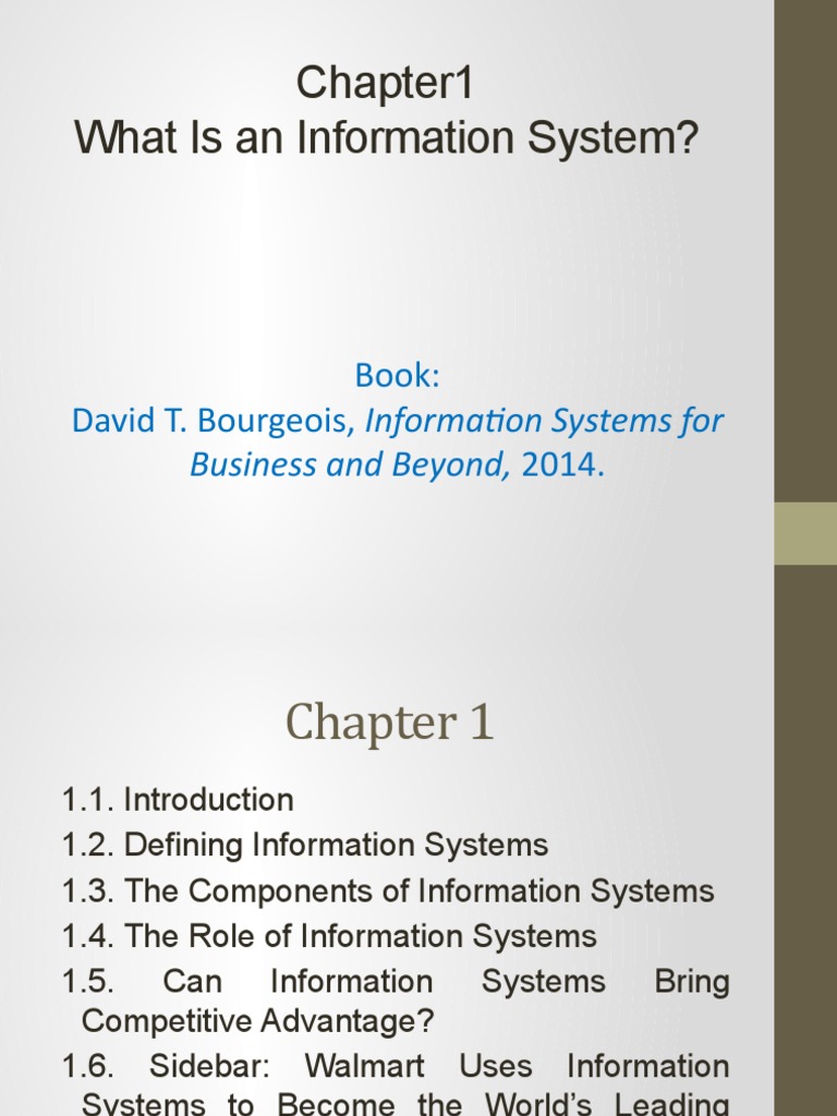 What Is An Information System?: Book: David T. Bourgeois, Information ...