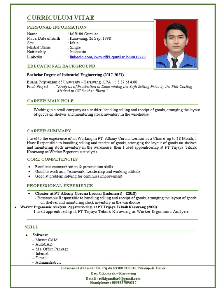 CV M Rifki Gumilar | PDF | Business | Business Process