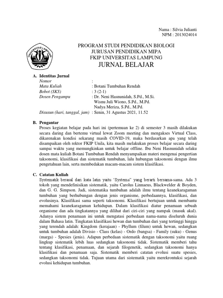 JB1 Silvia Julianti 2013024014 | PDF