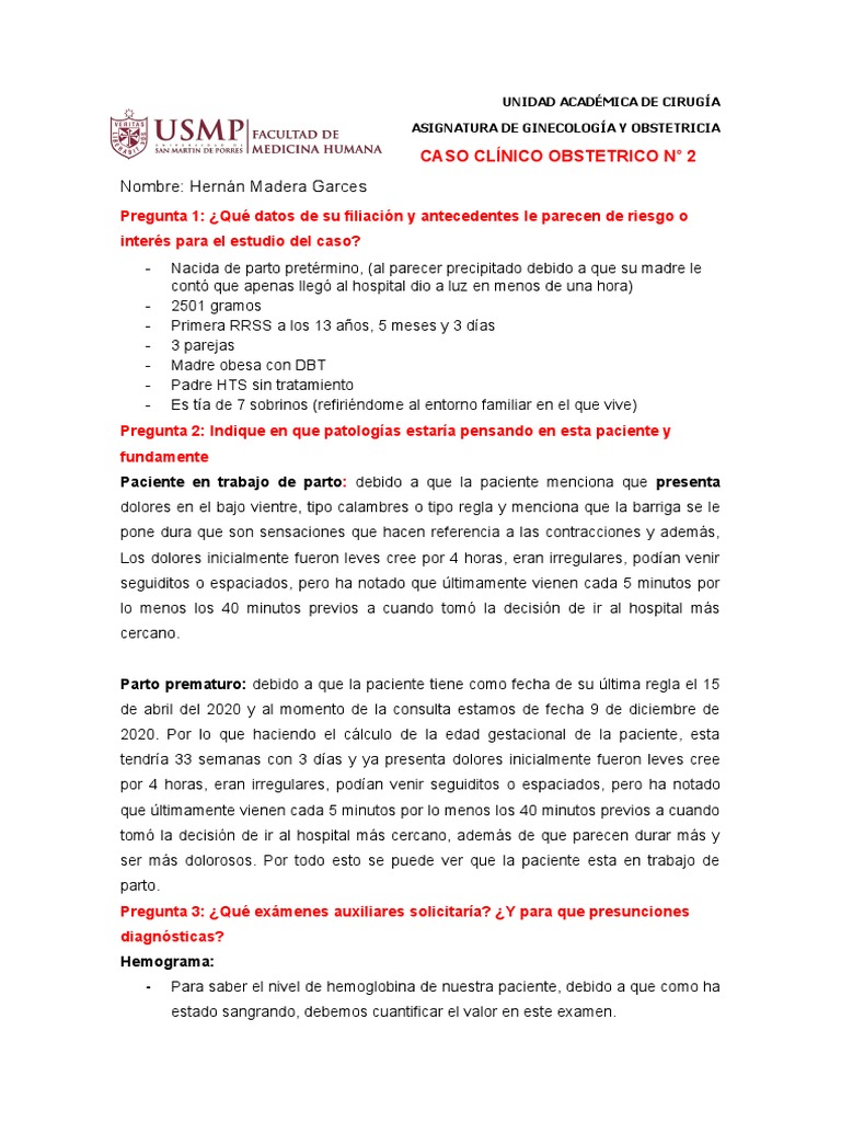 Caso Clinico de Parto Prematuro | PDF | Parto | Parto prematuro Caso Clinico de Parto Prematuro | PDF | Parto | Parto prematuro