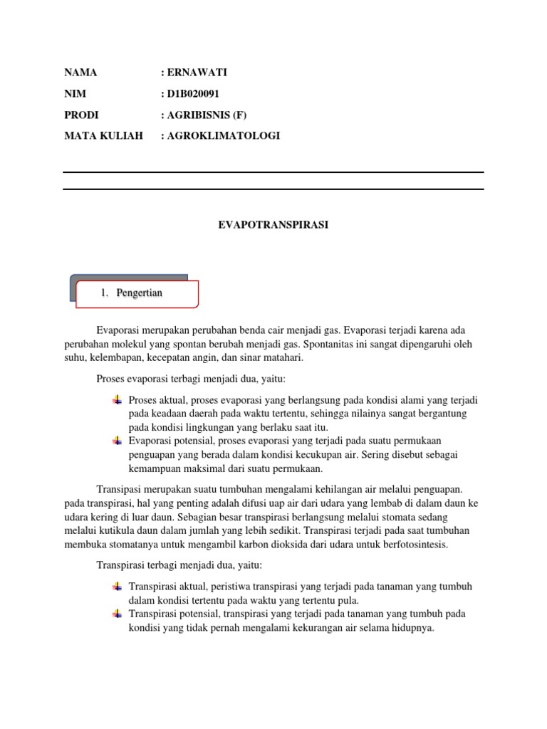 Agroklimatologi (10) Ernawati | PDF