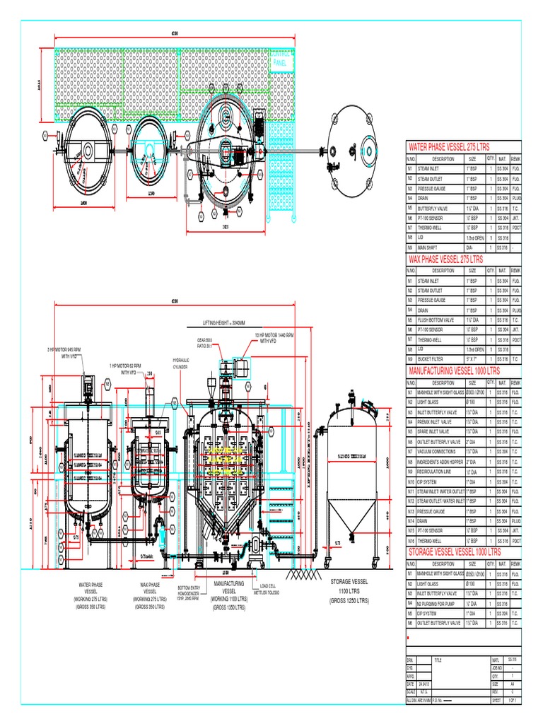 Water Phase Vessel 275 LTRS: Control Panel | PDF | Machines | Engines