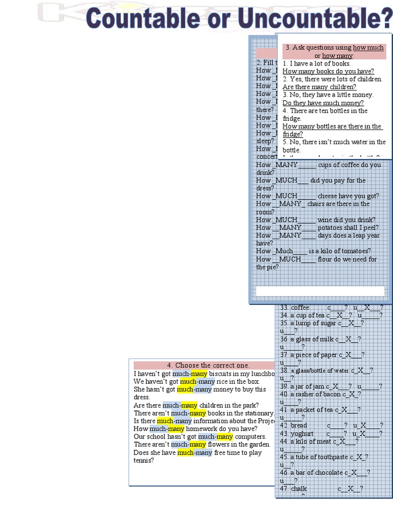 Countable & Uncountable Nouns | PDF | Food And Drink Preparation | Cooking
