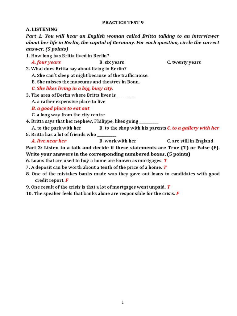 Practice Test 9 | PDF | Alzheimer's Disease | Memory