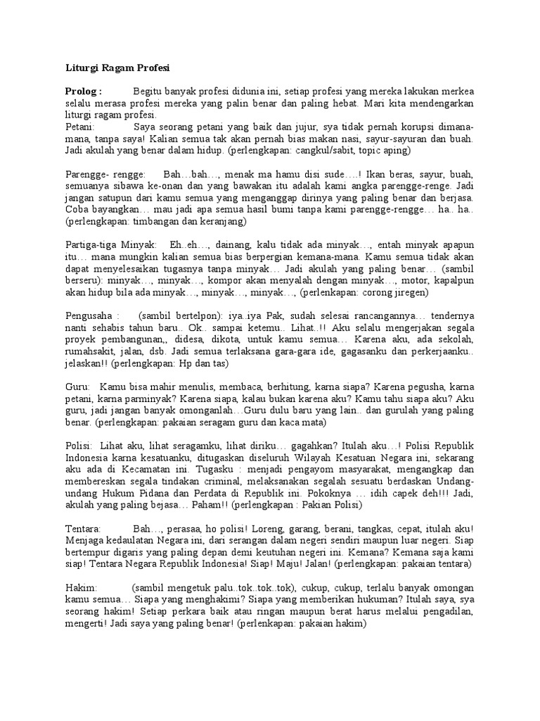 Liturgi Ragam Profesi | PDF