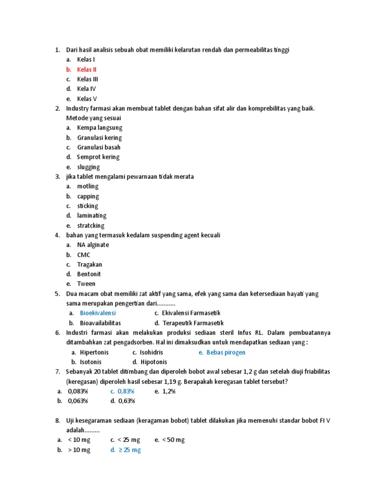 Contoh Soal Masuk Apoteker | PDF